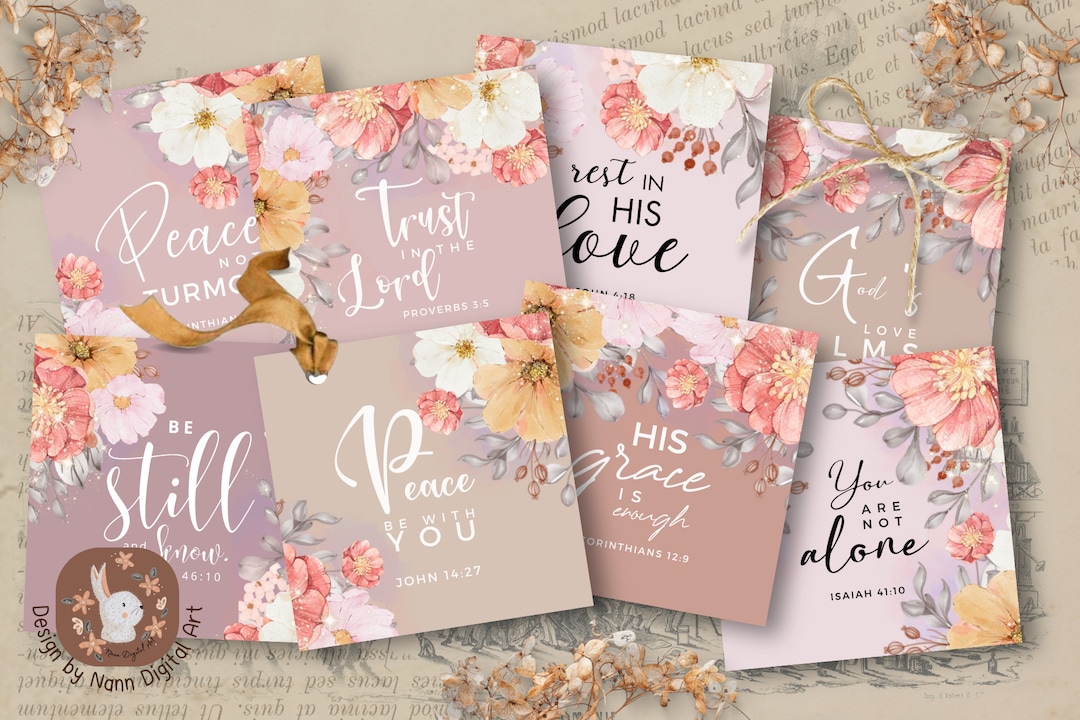 3x3 Inch Printable Bible Verses Square Cards Set #332 Digital Download ...