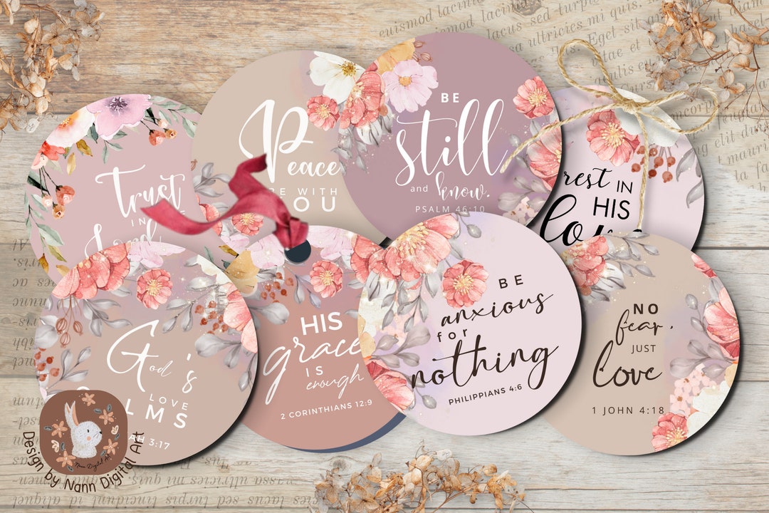 3x3 Inch Printable Bible Verses Round Cards Set #221 Digital Download ...