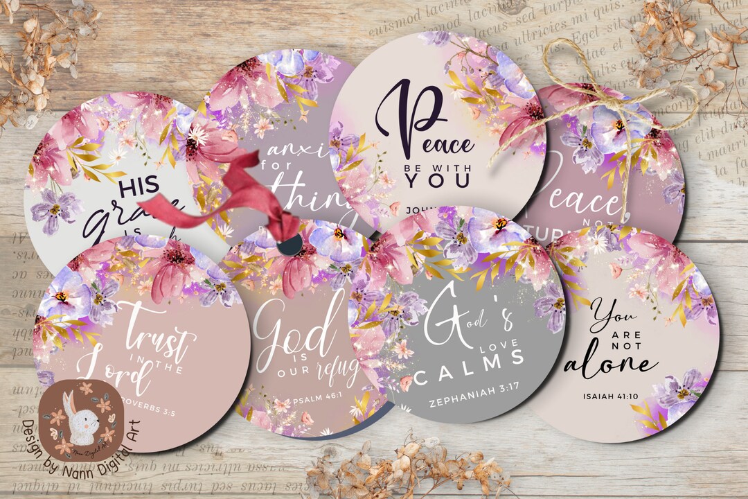 3x3 Inch Printable Bible Verses Round Cards Set #222 Digital Download ...