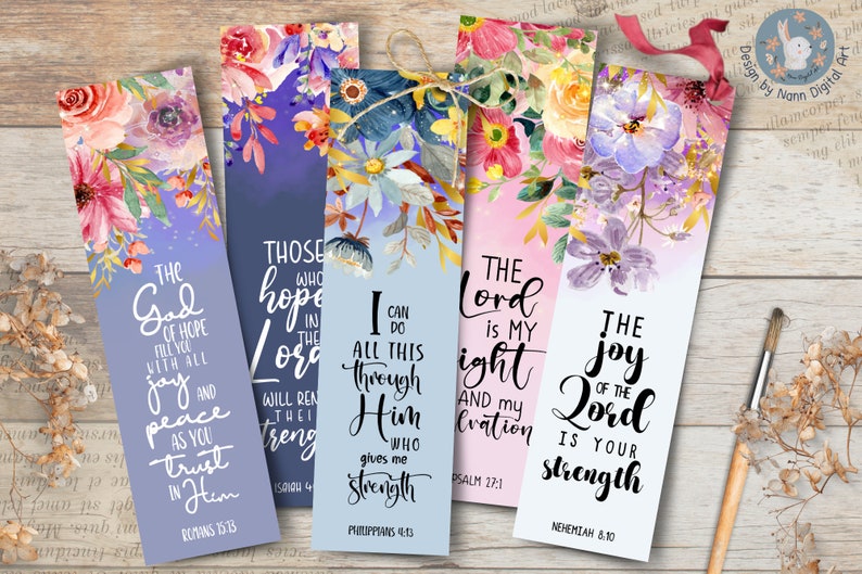 Printable Bible Verses Bookmarks Set #539 Digital Download for ...