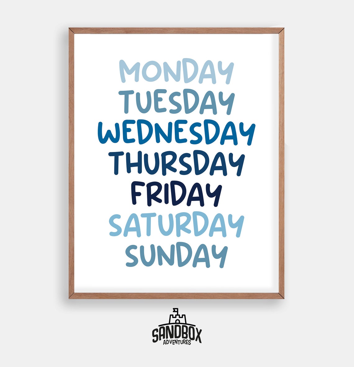 Days of the Week Poster - Educational Poster for Bedroom and Classroom ...