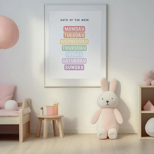 Days of the Week Poster - Educational Poster for Bedroom and Classroom ...