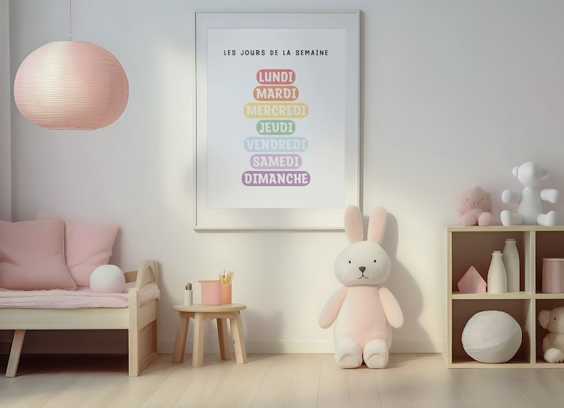 Days of the Week Poster - Educational Poster for Bedroom and Classroom ...