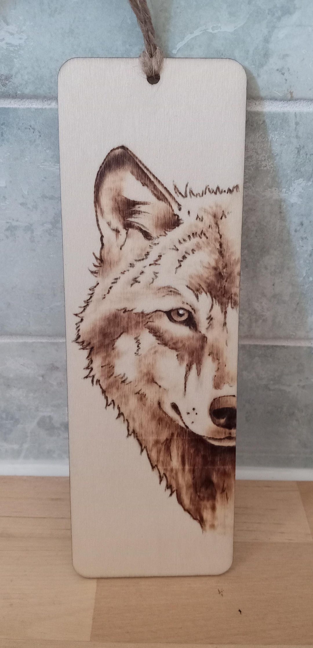 Wood Burned Grey Wolf Bookmark - Etsy