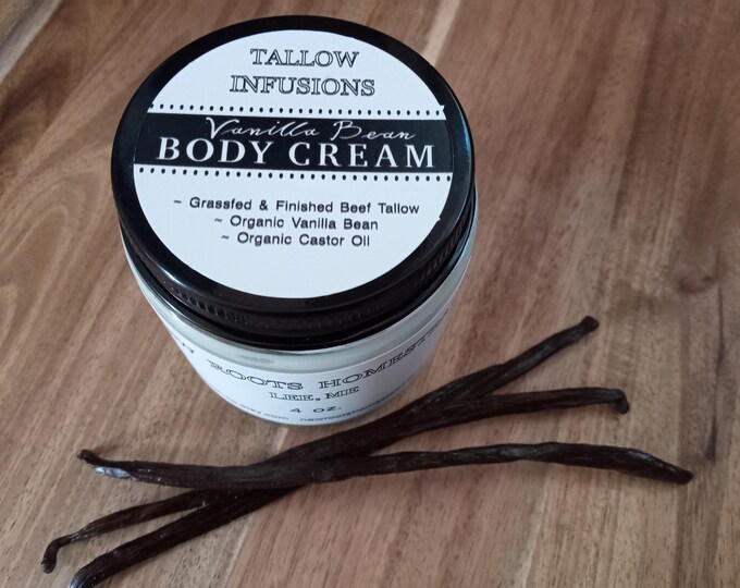 Vanilla Bean BODY CREAM Tallow Infusions 4 Ounce - Etsy