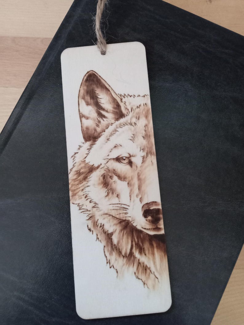 Wood Burned Wolf Bookmark - Etsy