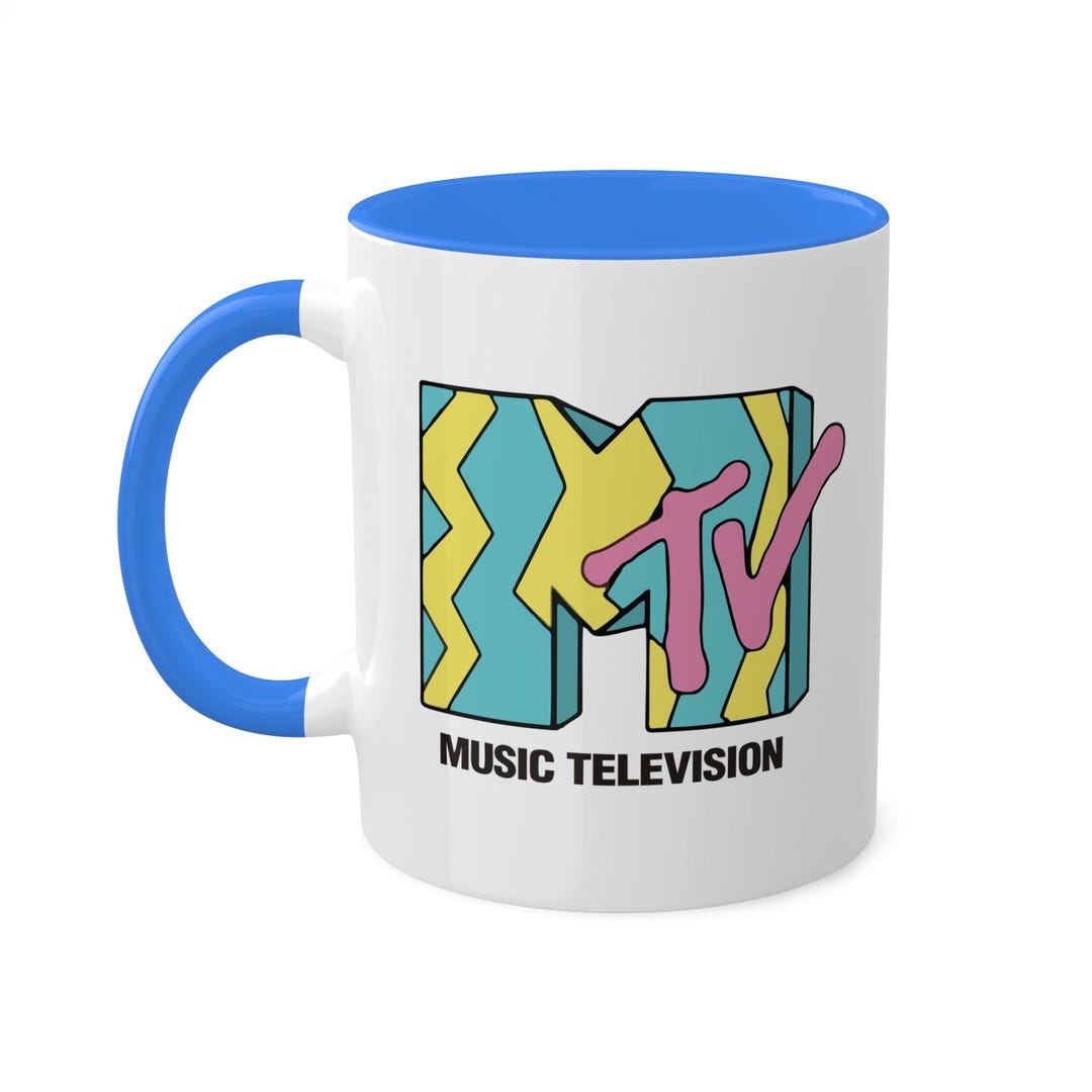 Coffee Mug, Classic 1980s MTV Logo, Colorful Mug, 11oz, Gift for Music ...