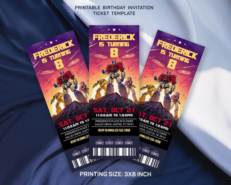 Transformers One Party Ticket, Printable Rescue Bots Birthday ...