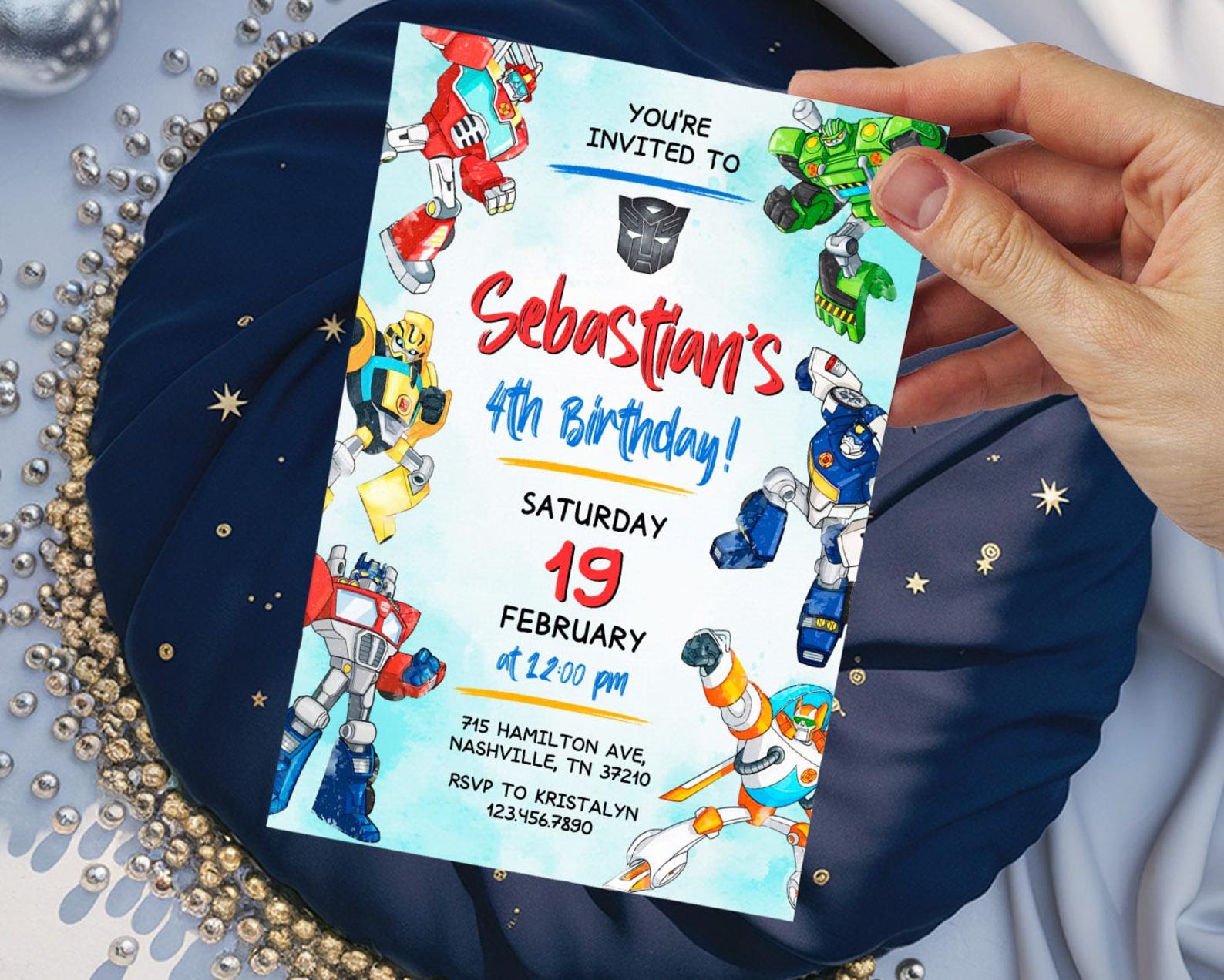 Printable Birthday Invitation, Autobots Boy Birthday Invite, Editable ...