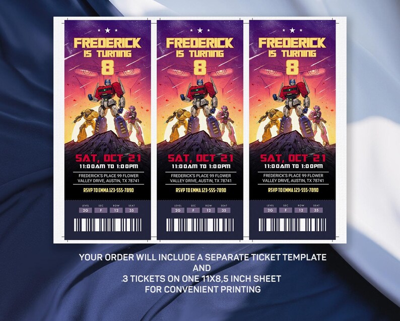 Transformers One Party Ticket, Printable Rescue Bots Birthday ...