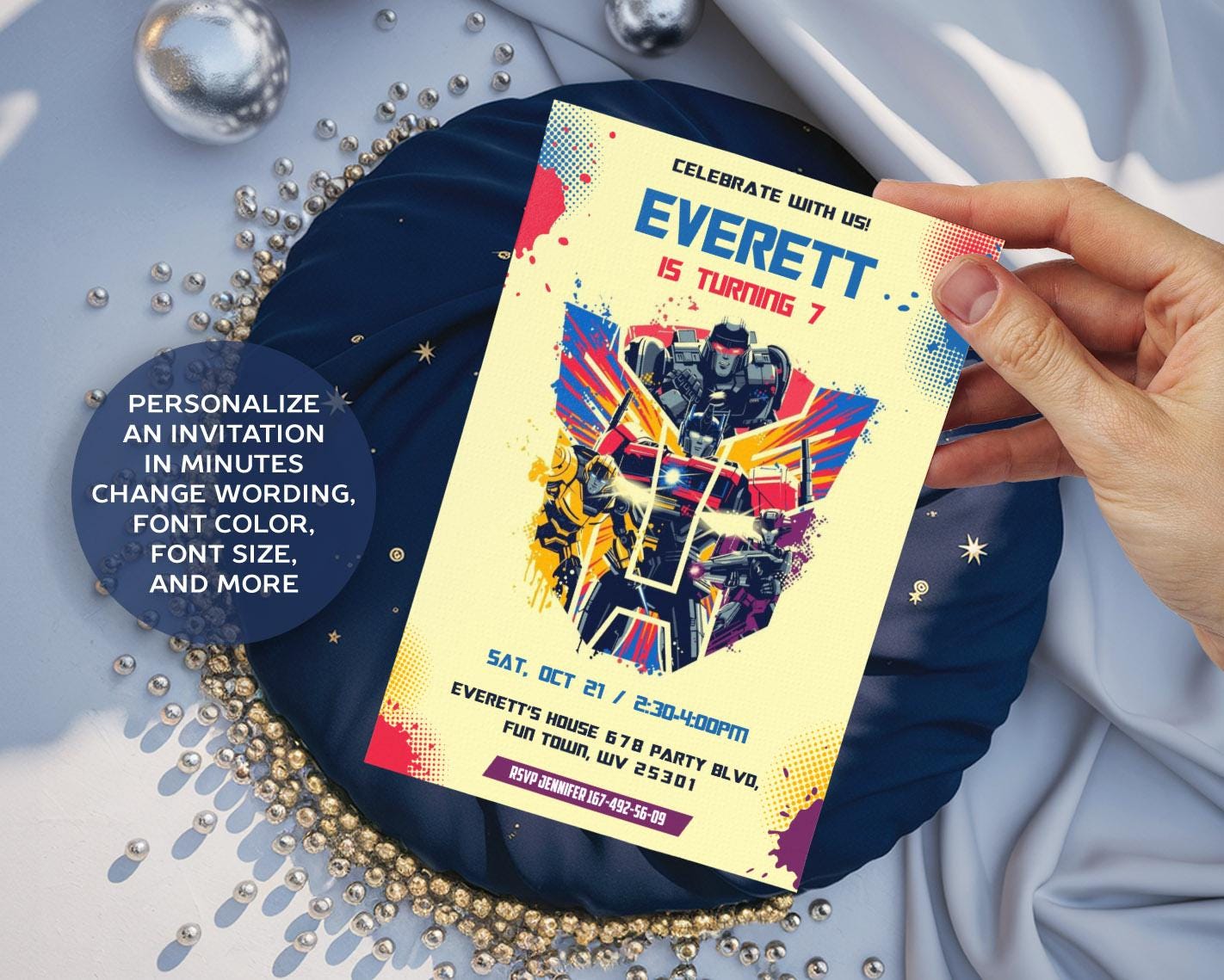 Transformers One Party Evite, Printable Rescue Bots Birthday Invitation ...