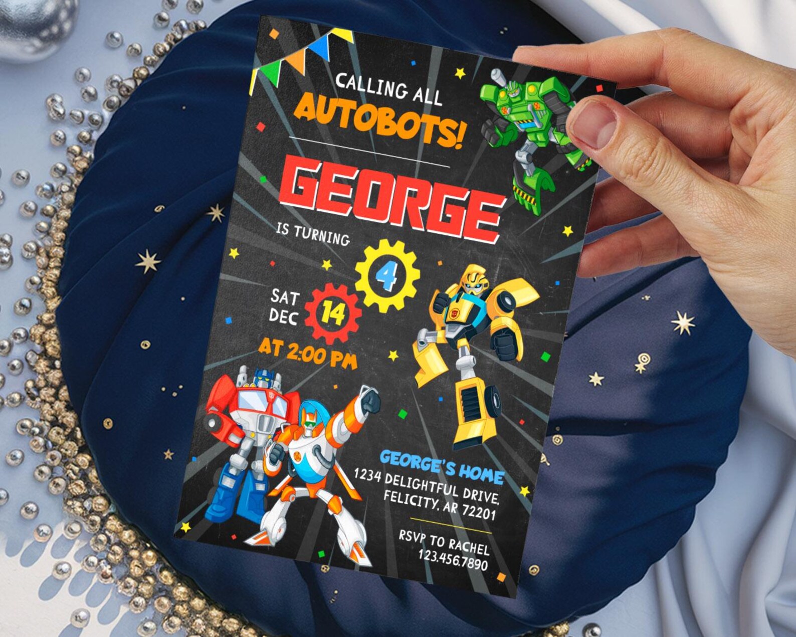 Printable Birthday Invitation, Autobots Boy Birthday Invite, Editable ...