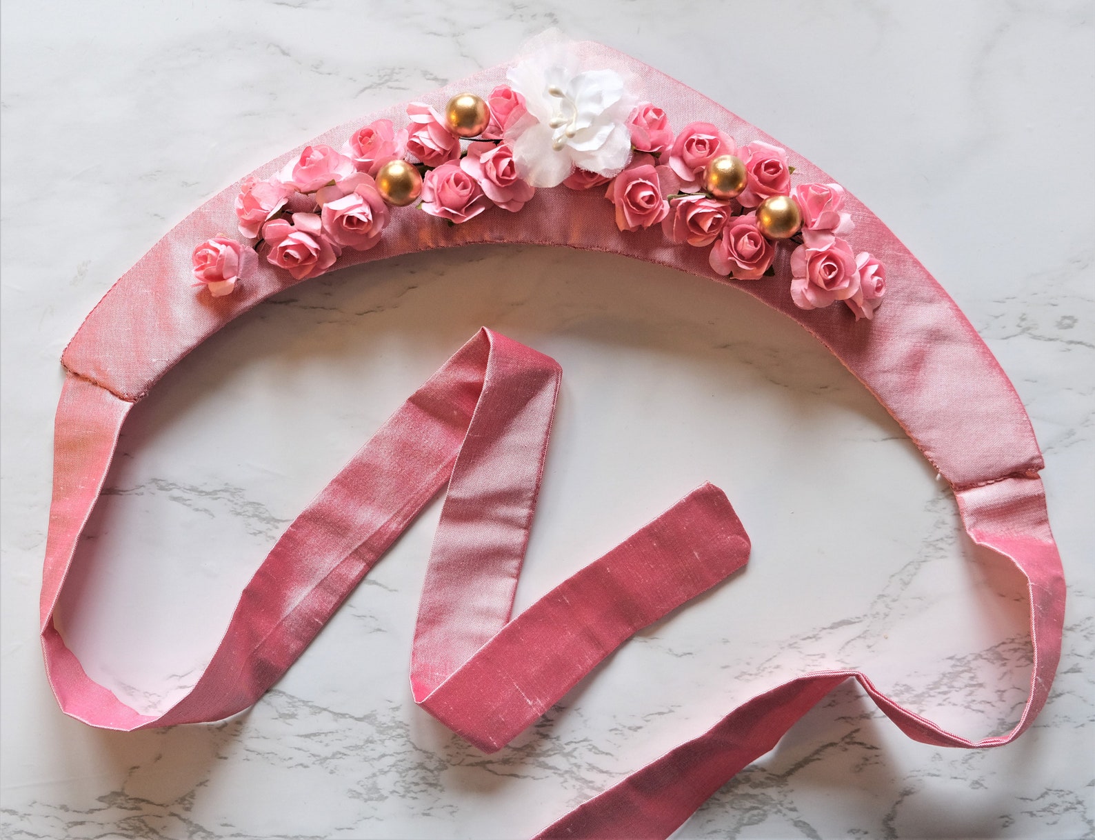 Regency-style Tiara Headband With Flowers Handmade Dupioni Silk - Etsy