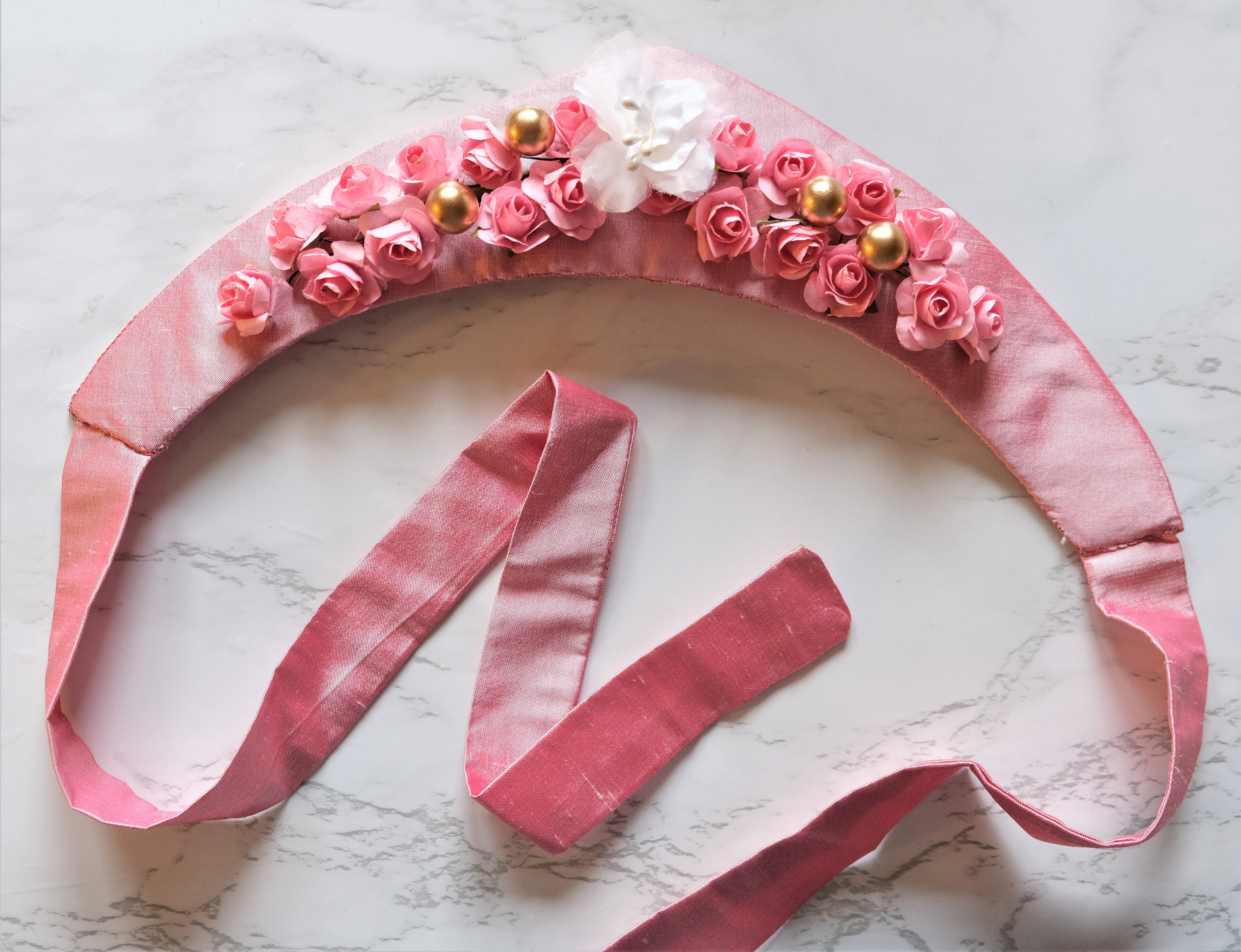 Regency-style Tiara Headband With Flowers Handmade Dupioni Silk - Etsy