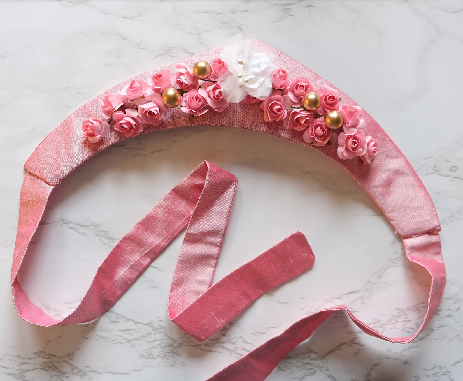 Regency-style Tiara Headband With Flowers Handmade Dupioni Silk - Etsy