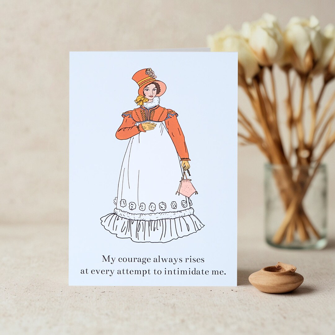 Card With Pride & Prejudice Quote Jane Austen Regency Fashion History ...