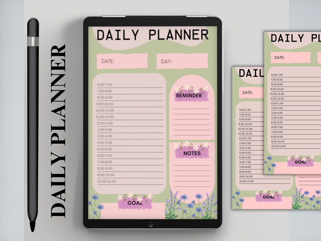 Digital Daily Planner Template, Ready to Print Daily Planner ...