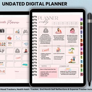 Undated Planner, Monthly Digital Planner, Digital Planner PDF, iPad ...