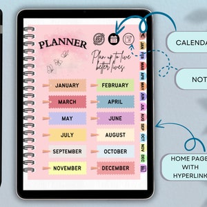 Undated Planner, Monthly Digital Planner, Digital Planner PDF, iPad ...