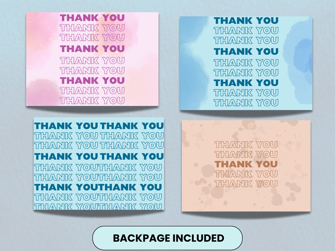 Thank You Card, Printable Card, Thank You for Purchase Card, Business ...