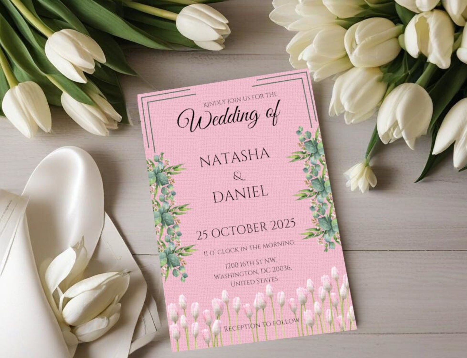 Wedding Card Template, Printable Wedding Card Template, Editable ...