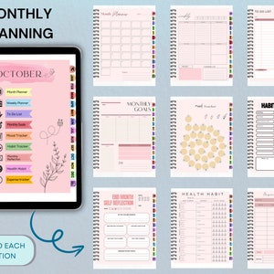 Undated Planner, Monthly Digital Planner, Digital Planner PDF, iPad ...