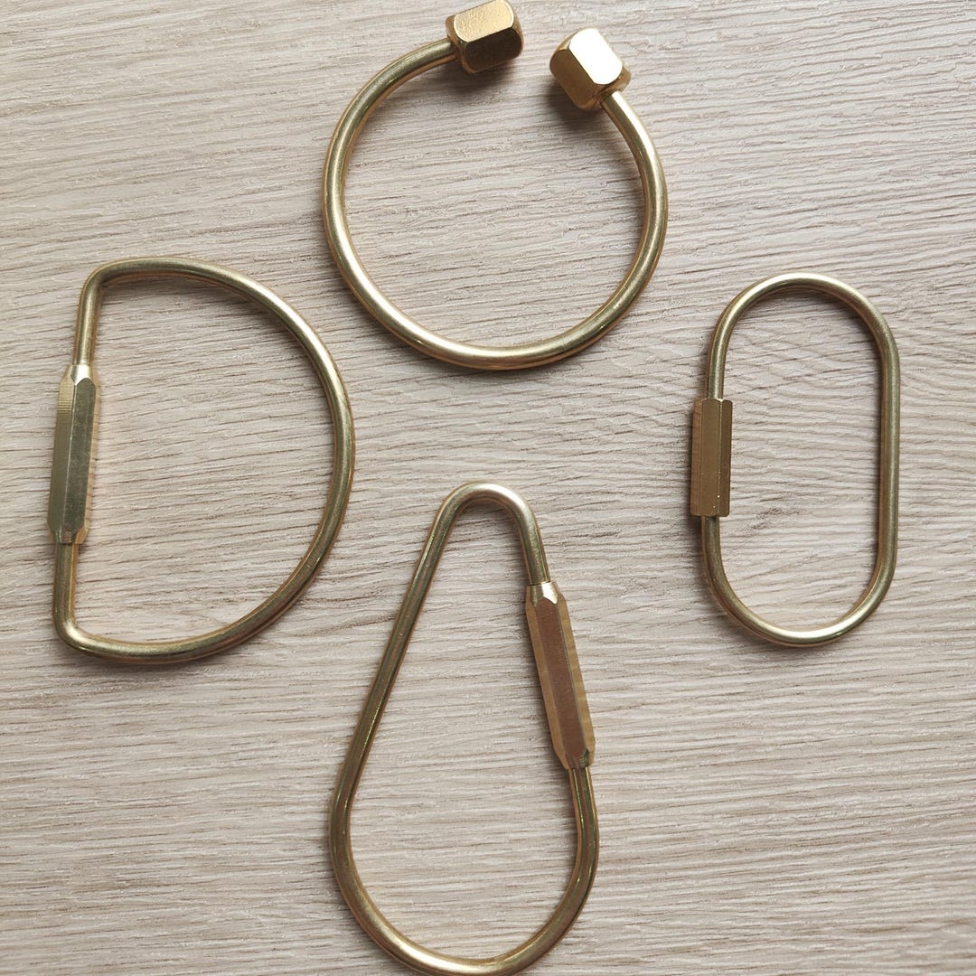 1 Pcs Brass Key Rings Unique Key Ring Safety Key Carabiner Hook - Etsy