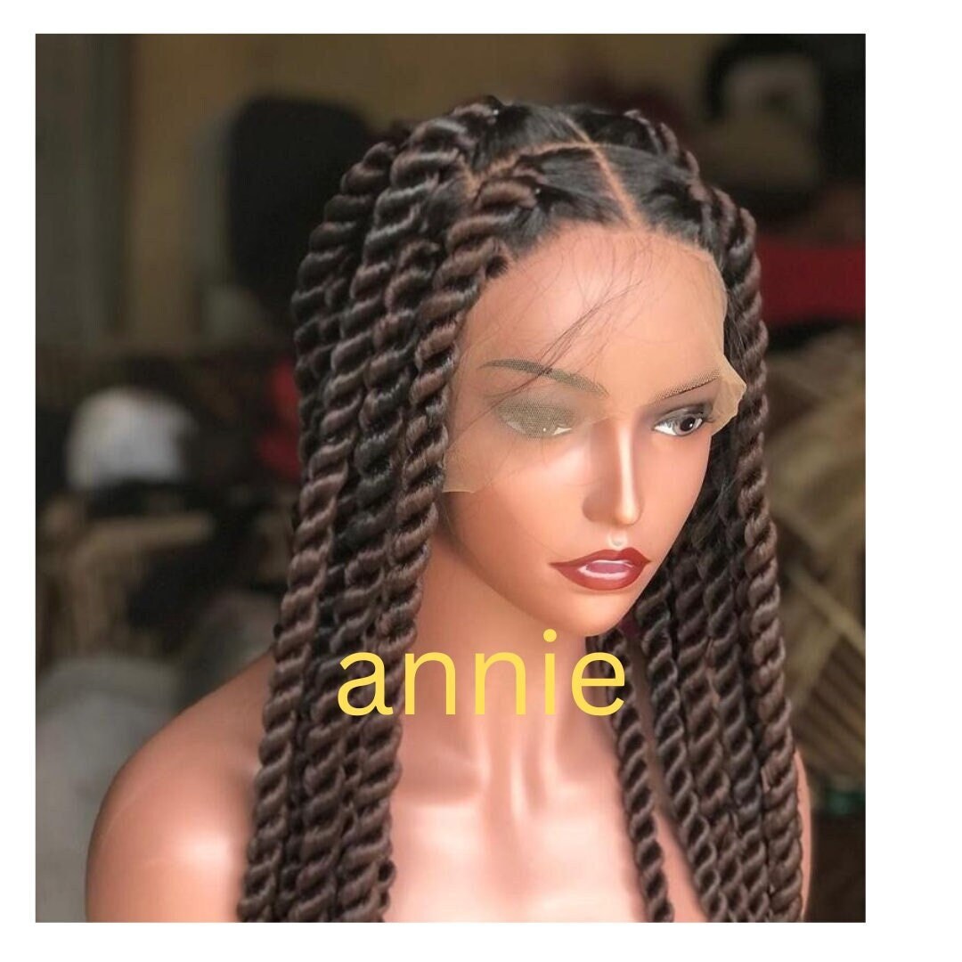 Box Braid Twist, Braided Wigs for Black Women, Conrow Weave Human Hair ...