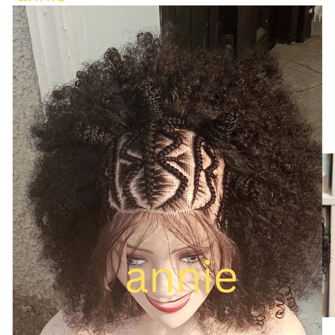 Handmade Afro Cornrow Braided Wig: Protective Hairstyle - Etsy