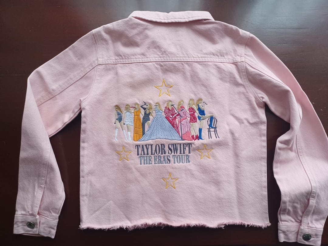 Custom Taylor Swift Inspired Eras Tour Pink Denim Jacket - Etsy