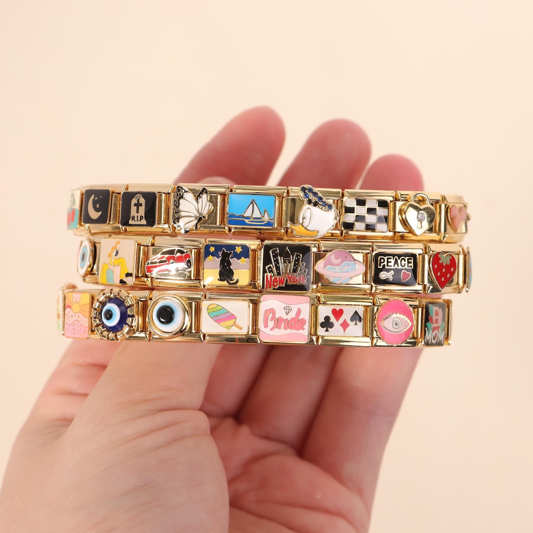 Custom Italian Charm Bracelet, Italian Charms Bracelet, Italy Bracelet ...