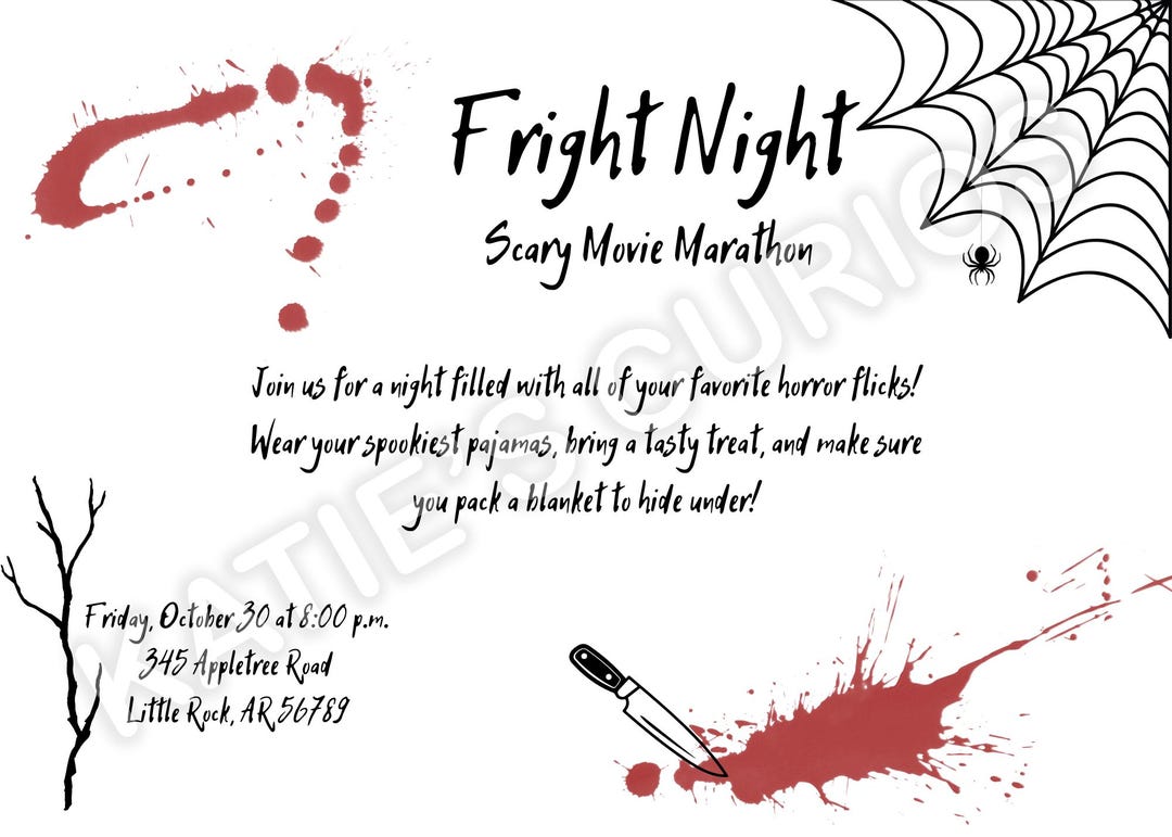 Scary Movie Invitation - Etsy