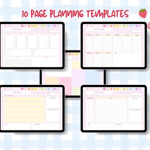 Cute Pink Digital Planner With Linked Tabs: Cottage Core | Goodnotes ...