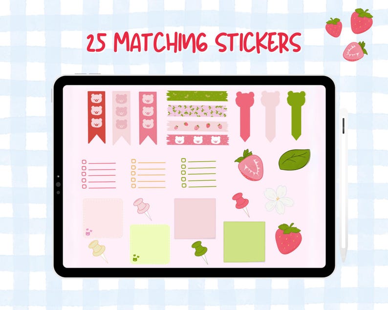 Cute Pink Digital Planner With Linked Tabs: Cottage Core | Goodnotes ...