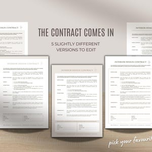 Interior Design Contract Template • Simple E-design Agreement Editable in Canva • Online Design ...