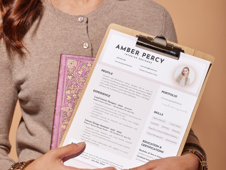 Elegant Blush Pink Resume Template: Editable CV Design for Woman (canva ...