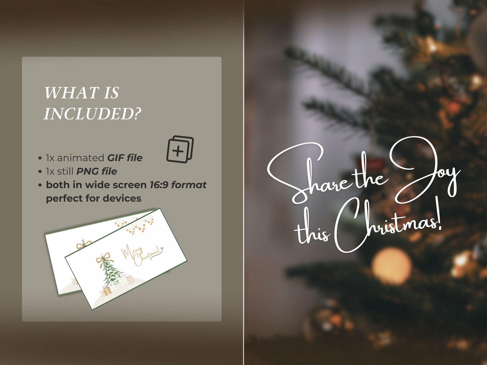 Animated Christmas Tree Card With Presents • Digital Xmas Greeting for ...