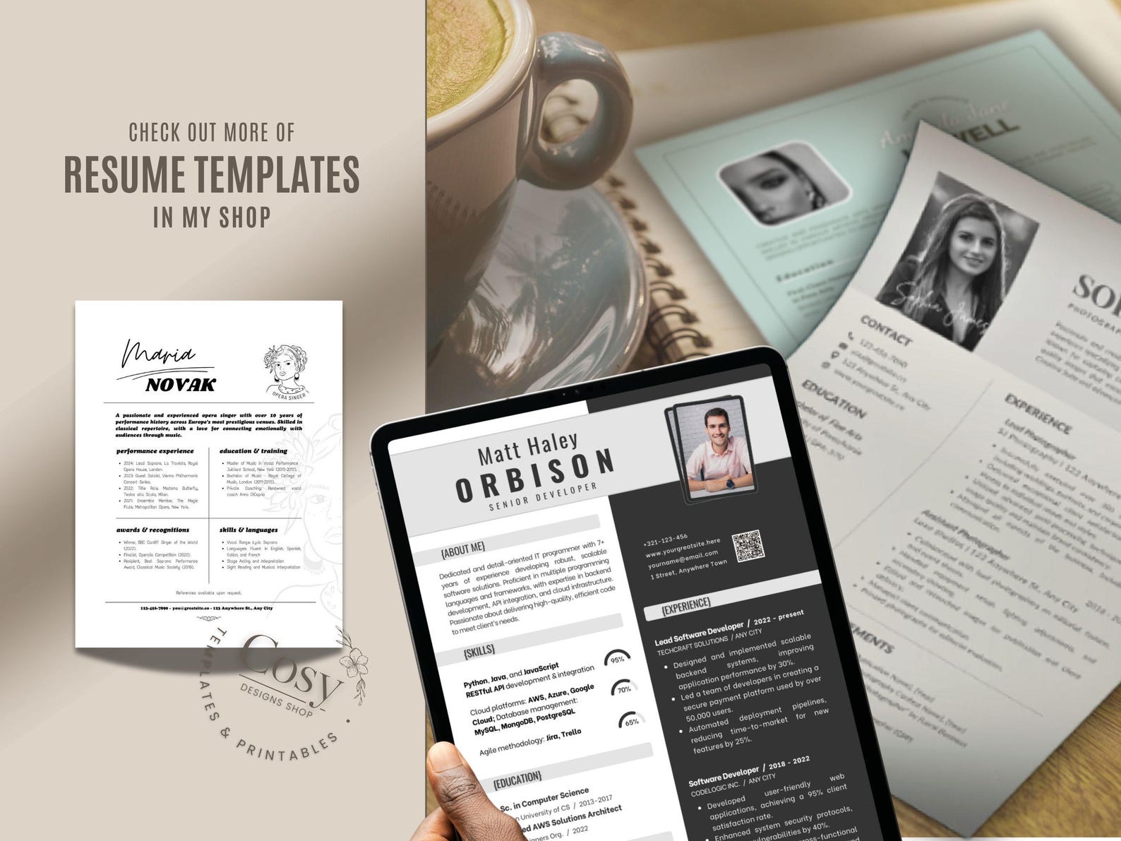 Elegant Blush Pink Resume Template: Editable CV Design for Woman (canva ...