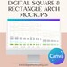 Digital Square Rectangle Arch Frames for Canva, Square Arch Mockups ...