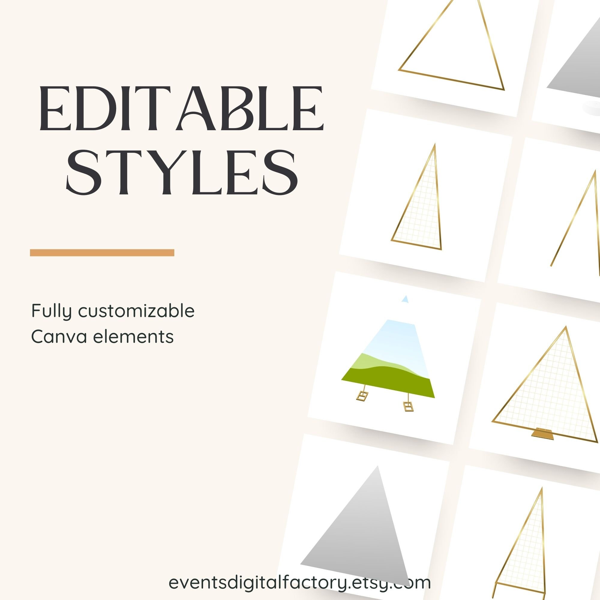 Digital Triangle Arch Frames for Canva, Triangle Event Mockups ...