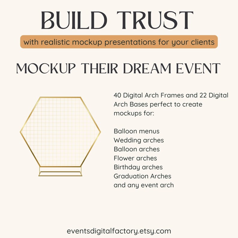 Digital Hexagonal Arch Frames for Canva, Hexagonal Event Mockups ...