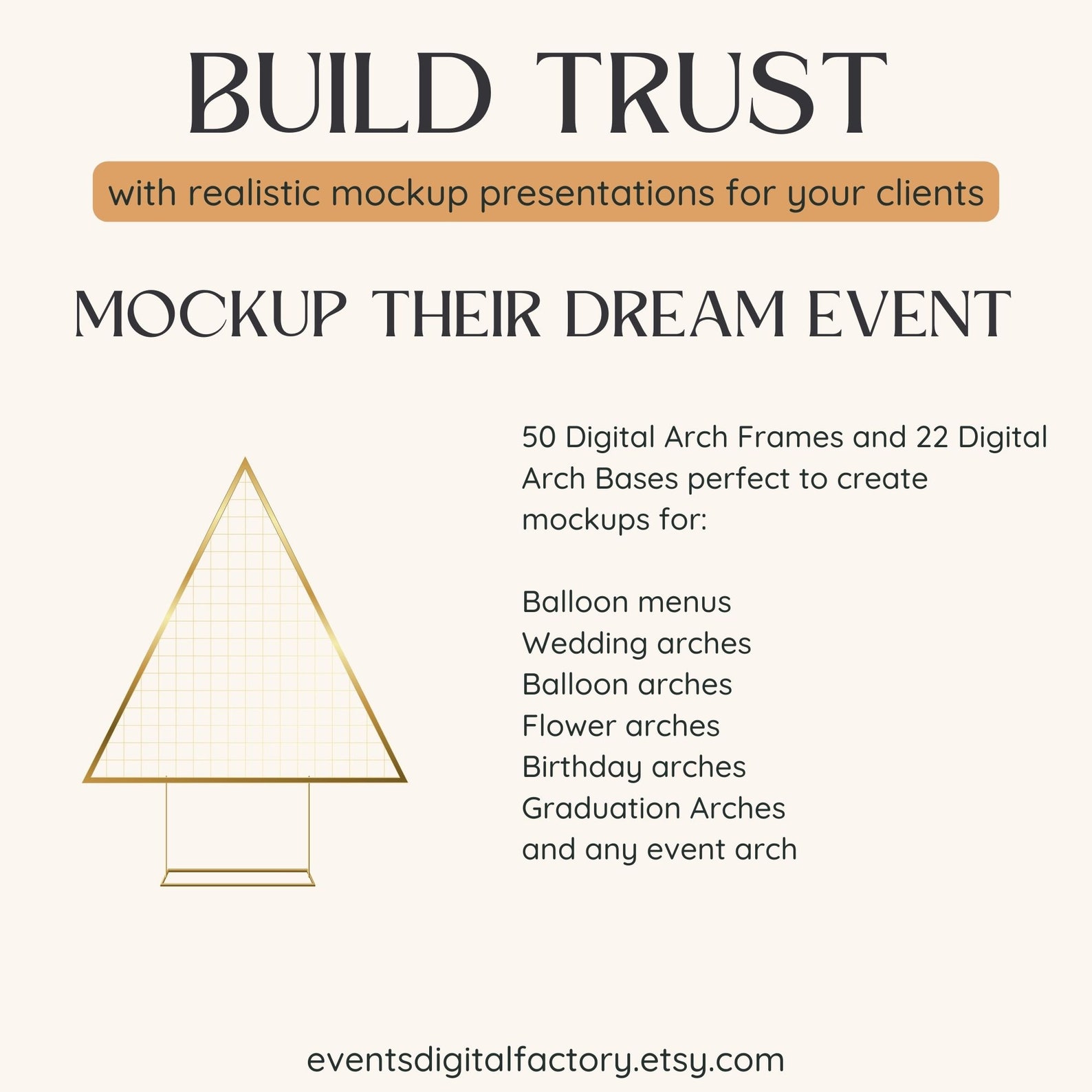 Digital Triangle Arch Frames for Canva, Triangle Event Mockups ...