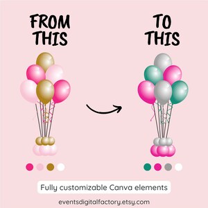 Pink Balloon Menu,balloon Price Menu, Balloon Menu Mockup, Canva ...
