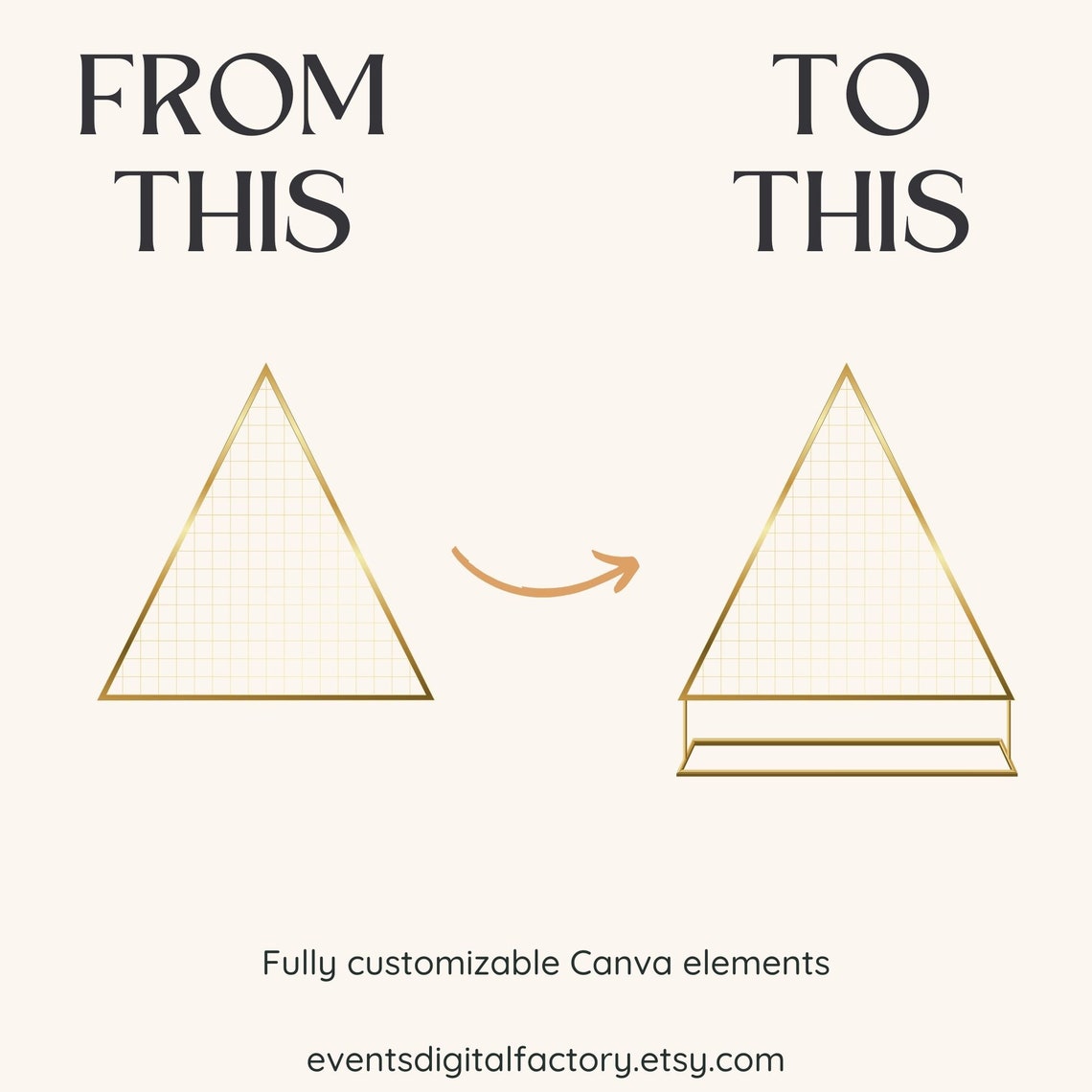 Digital Triangle Arch Frames for Canva, Triangle Event Mockups ...