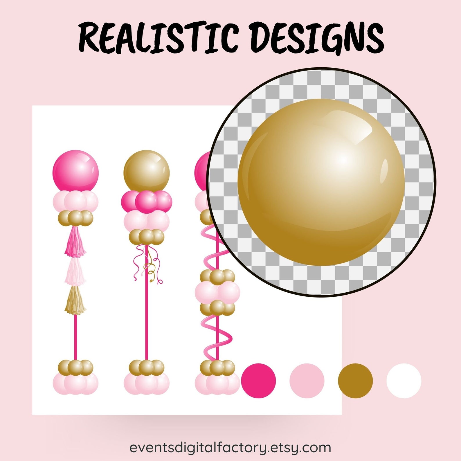 Pink Balloon Menu,balloon Price Menu, Balloon Menu Mockup, Canva ...