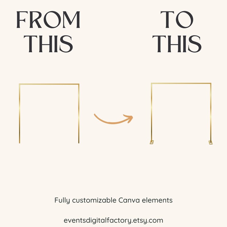 Digital Square Rectangle Arch Frames for Canva, Square Arch Mockups ...