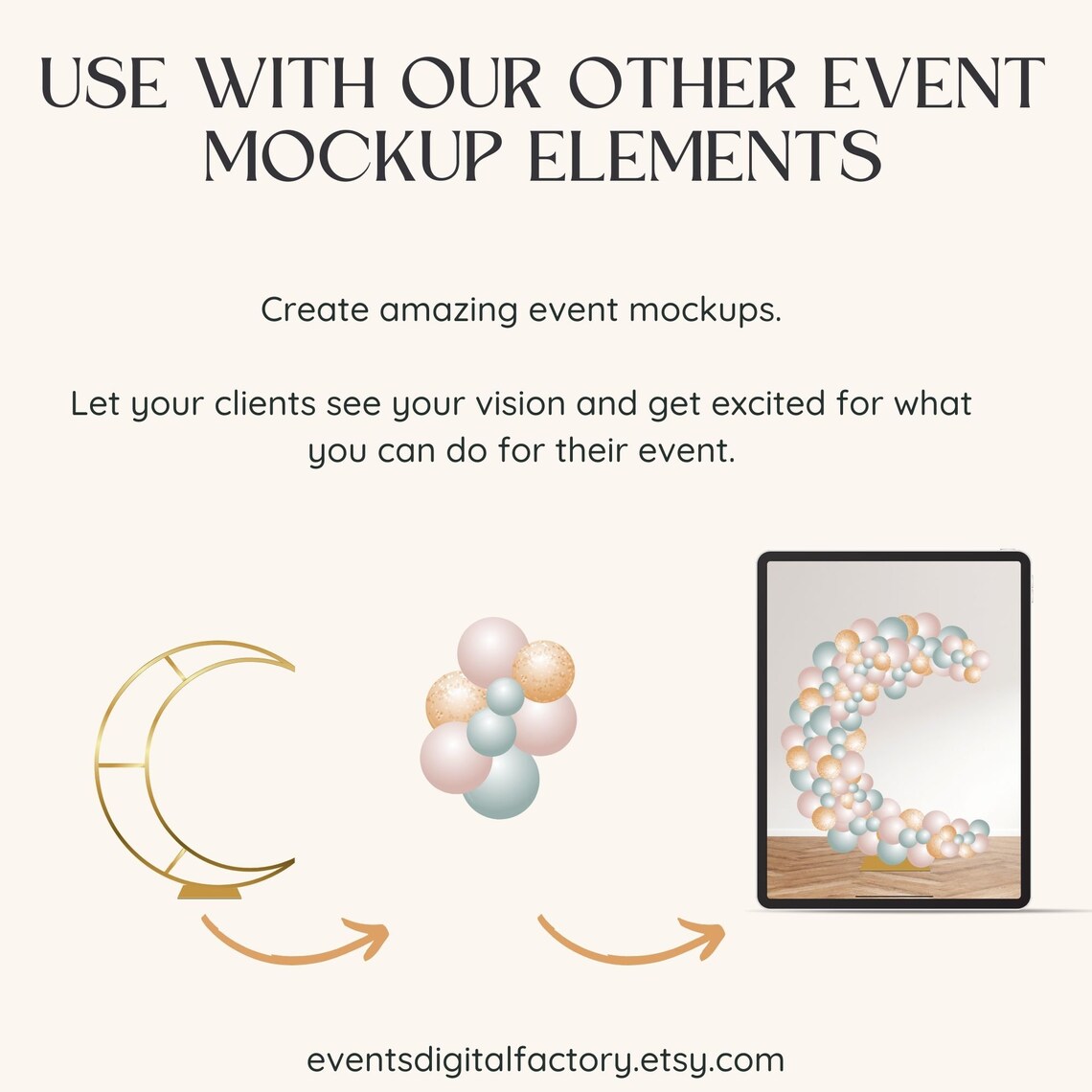 Digital Moon Arch Frames for Canva, Moon Event Mockups, Digital Moon ...