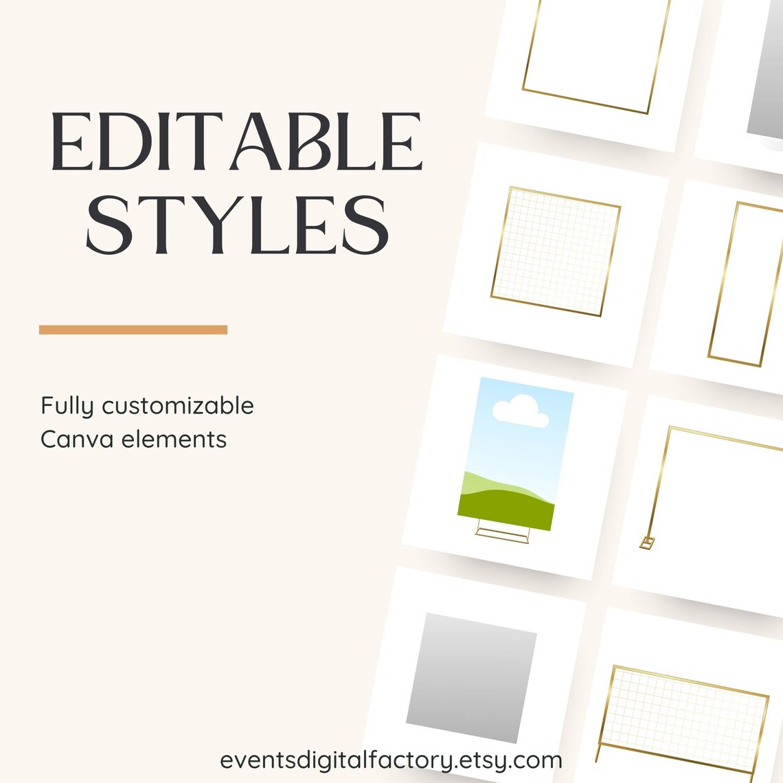 Digital Square Rectangle Arch Frames for Canva, Square Arch Mockups ...