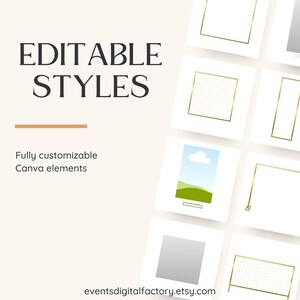 Digital Square Rectangle Arch Frames for Canva, Square Arch Mockups ...