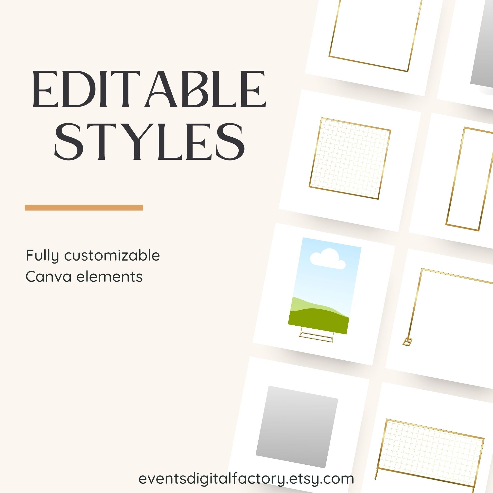 Digital Square Rectangle Arch Frames for Canva, Square Arch Mockups ...